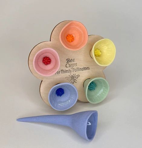 Bee Drinking Cup Insect Pollinator Mini Colourful Garden Verandah ...