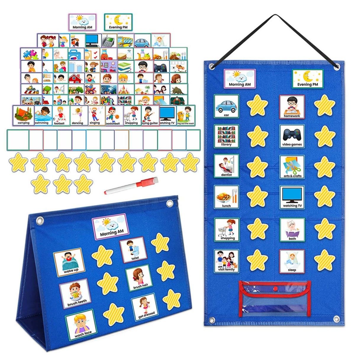 Large Kids Visual Schedule for Classroom & Home School Morning Bedtime ...