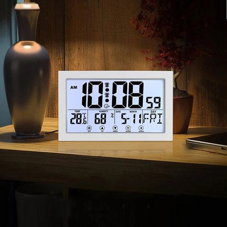 Digital Wall Clock Extra Large Display Calendar Alarm Date Week ...