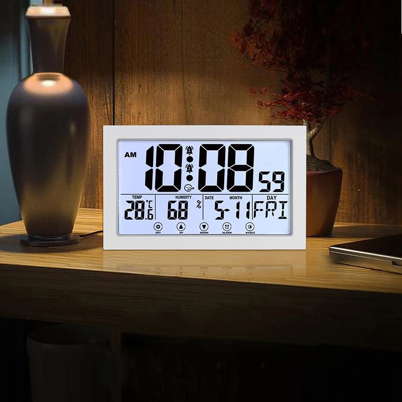 Digital Wall Clock Extra Large Display Calendar Alarm Date Week ...