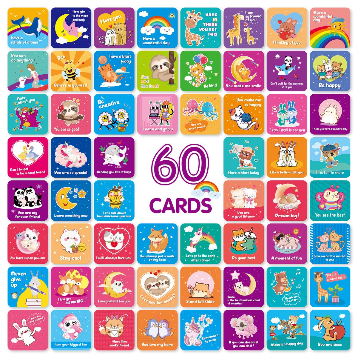 60 Encouraging Mini Notes For Kids Lunchbox Notes Inspirational ...