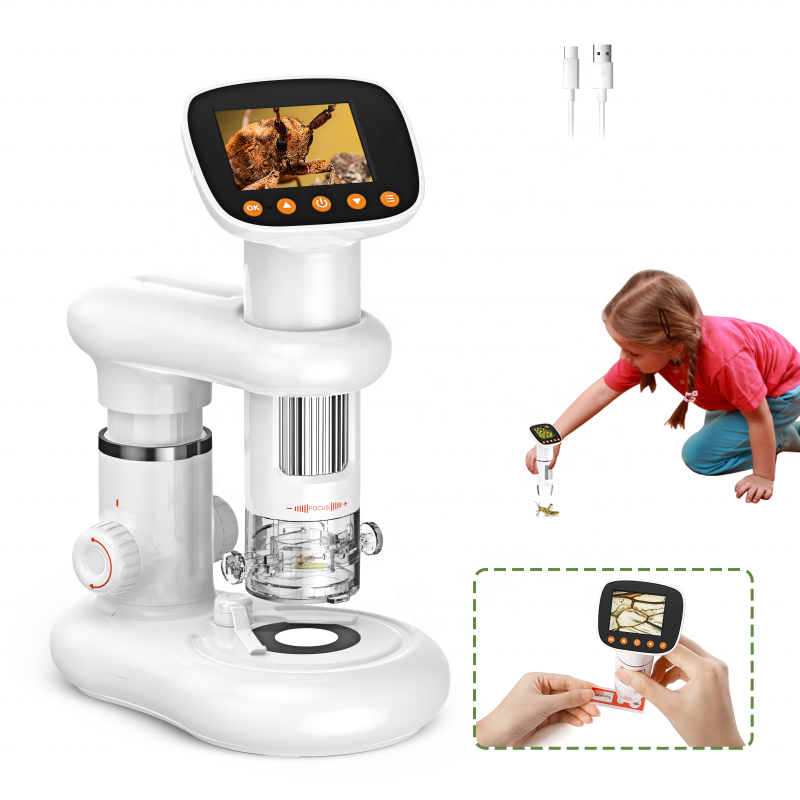 Handheld Digital Microscope with Stand,2" LCD Screen,1000X Pocket ...