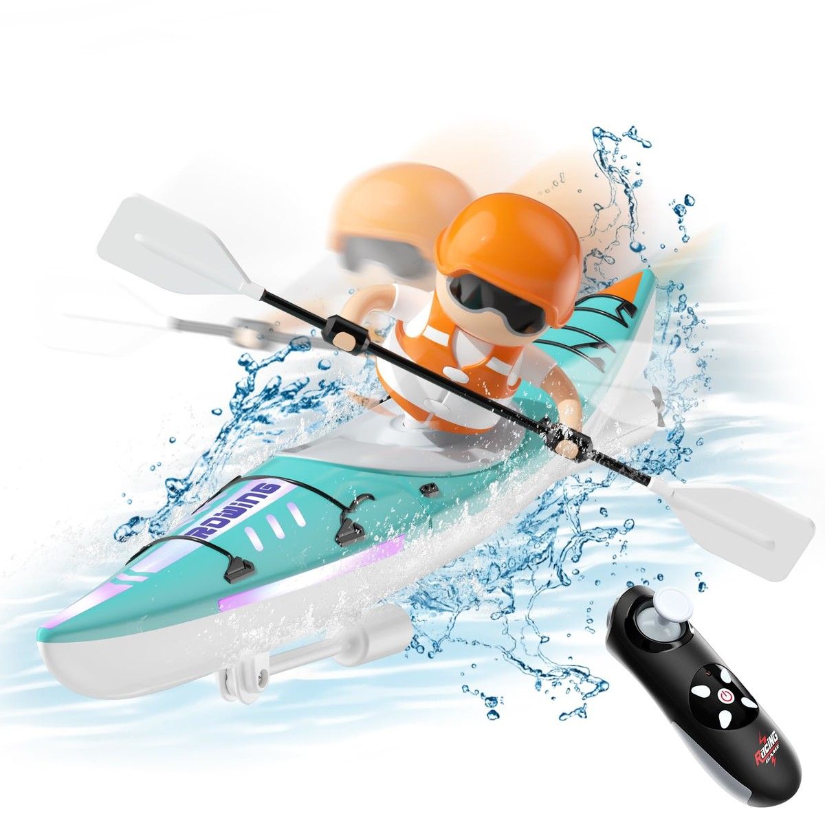 Remote Control Boats with LED Light for Kids, 2.4Ghz RC Boat for Pool ...