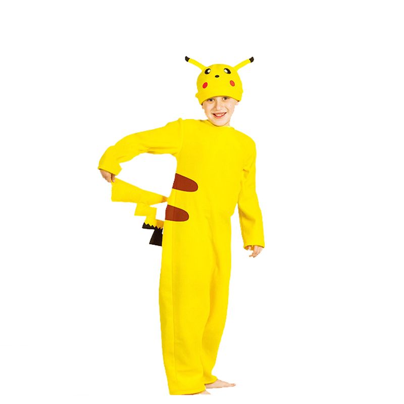 Pikachu Costume Kids Halloween Jumpsuit Pokemon Deluxe Party Wear ...