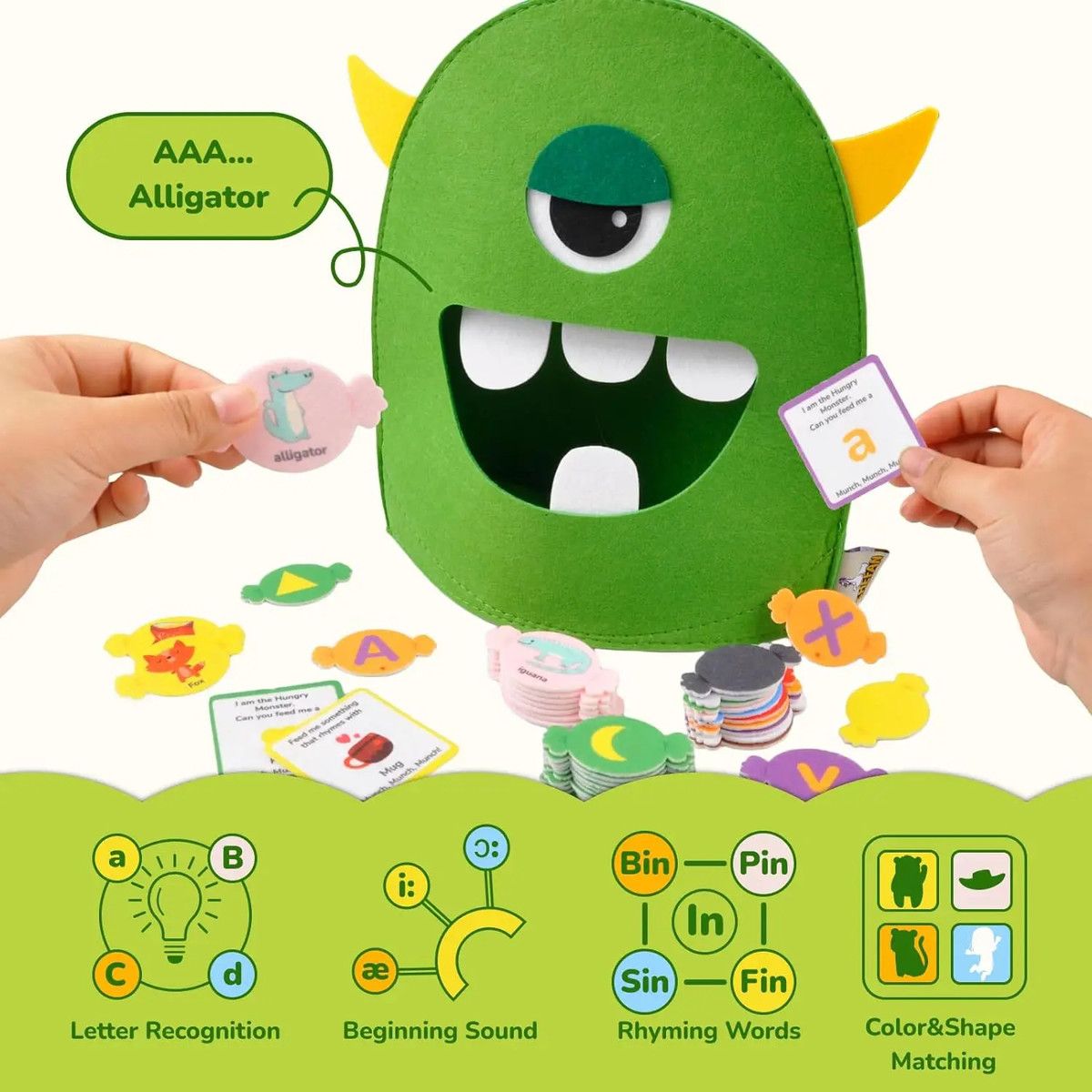 Alphabet Learning Toy,The Alphabet Monster,Letter Recognition Matching ...
