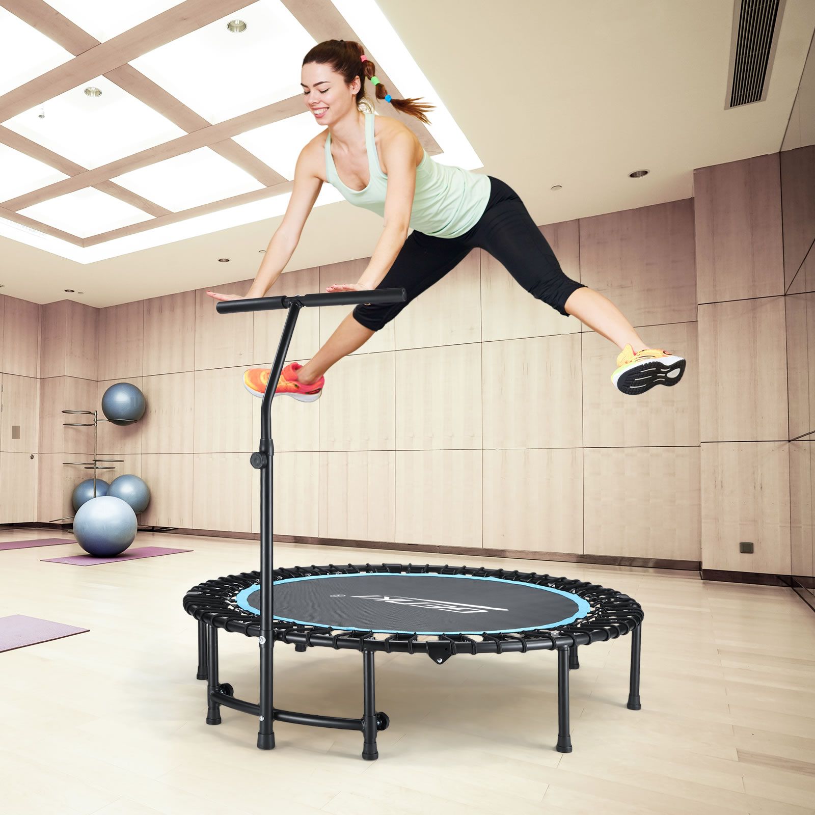 Genki Mini Trampoline Foldable Rebounder Jumping Rebounding Exercise ...