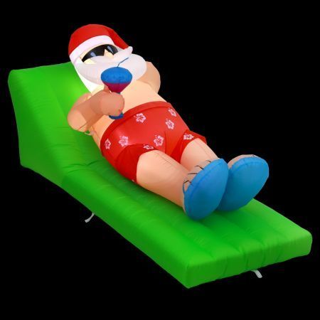 Jingle Jollys Christmas Inflatable Santa Bench 1.8M LED Illuminated ...