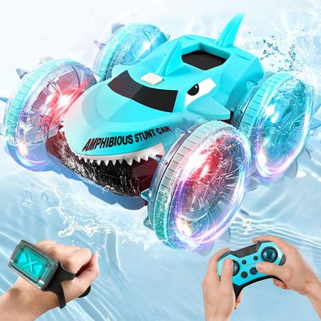 2.4G Remote Control Boat Car Amphibious with Lights 4WD Gesture Hand ...