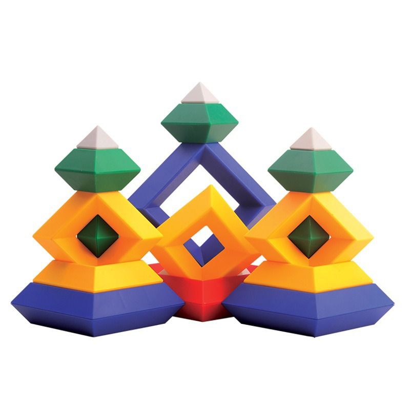 45-Piece Stacking Pyramid Building Toys and 3D Brain Teaser Puzzles for ...