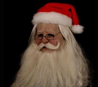 Jolly Christmas Disguise: Complete Santa Claus Costume with Latex Mask ...