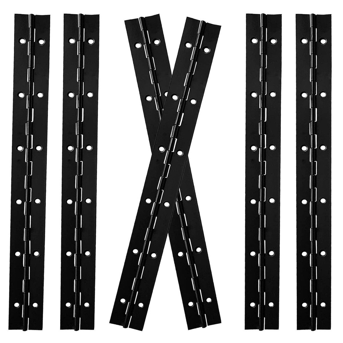 6-Pack Heavy-Duty Piano Hinges with Holes,12 Inch Stainless Steel ...