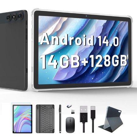 Tablet Android 14 10Inch 128GB Storage 14GB RAM 1TB Expandable 4G SIM ...