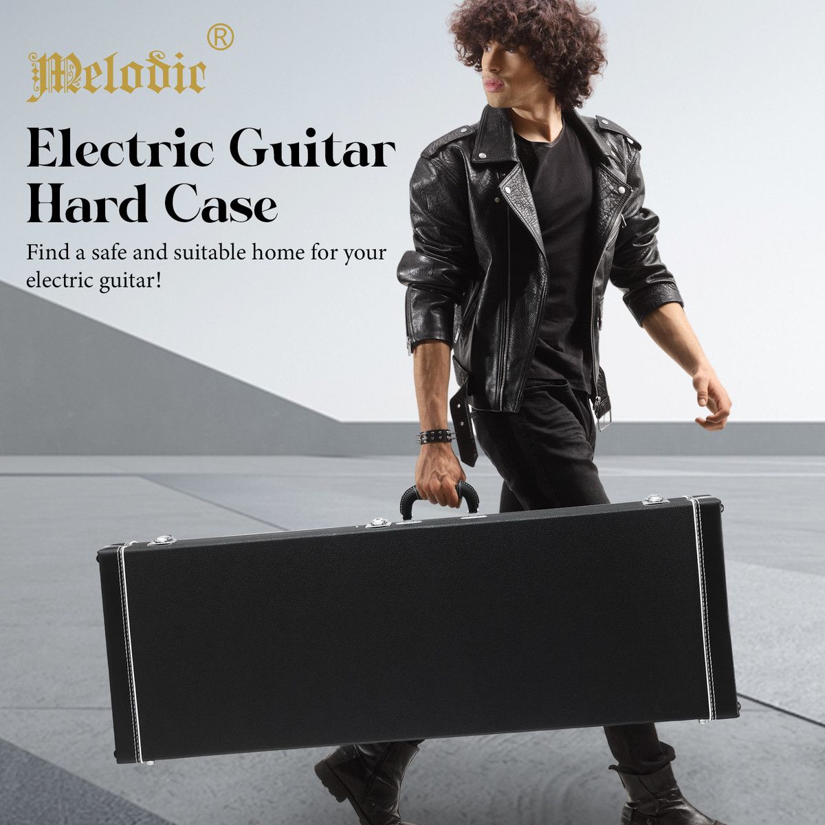 Melodic Electric Guitar Case Rectangular Hard Shell Wood Standard ...