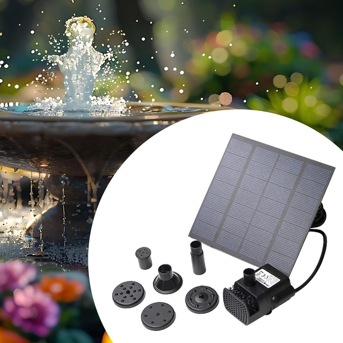 Water Pump Solar Powered Water Fountain Pump Bird Bath Fountain Kit ...