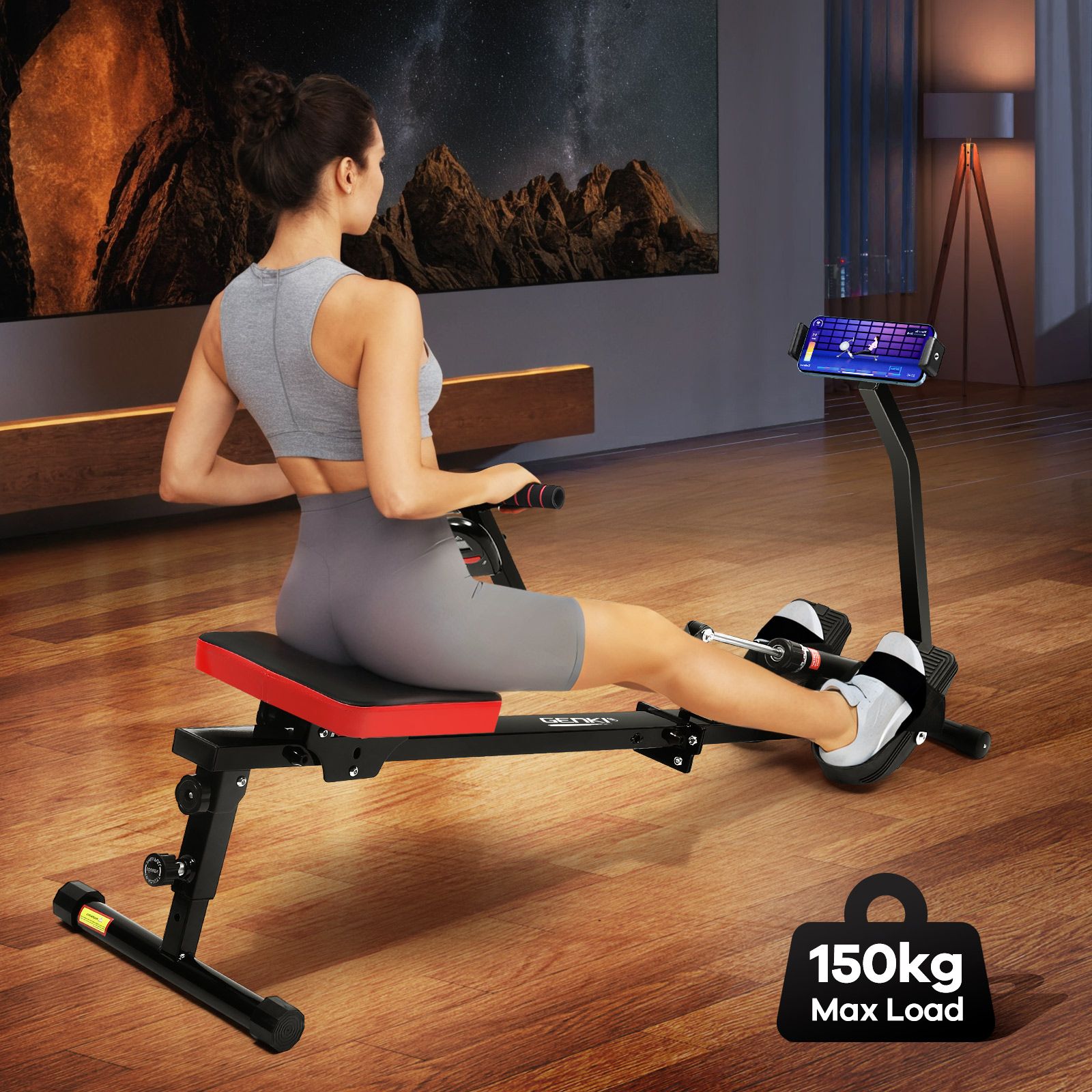 Genki Fitness Rowing Machine Rower 12 Levels Hydraulic Resistance Home ...