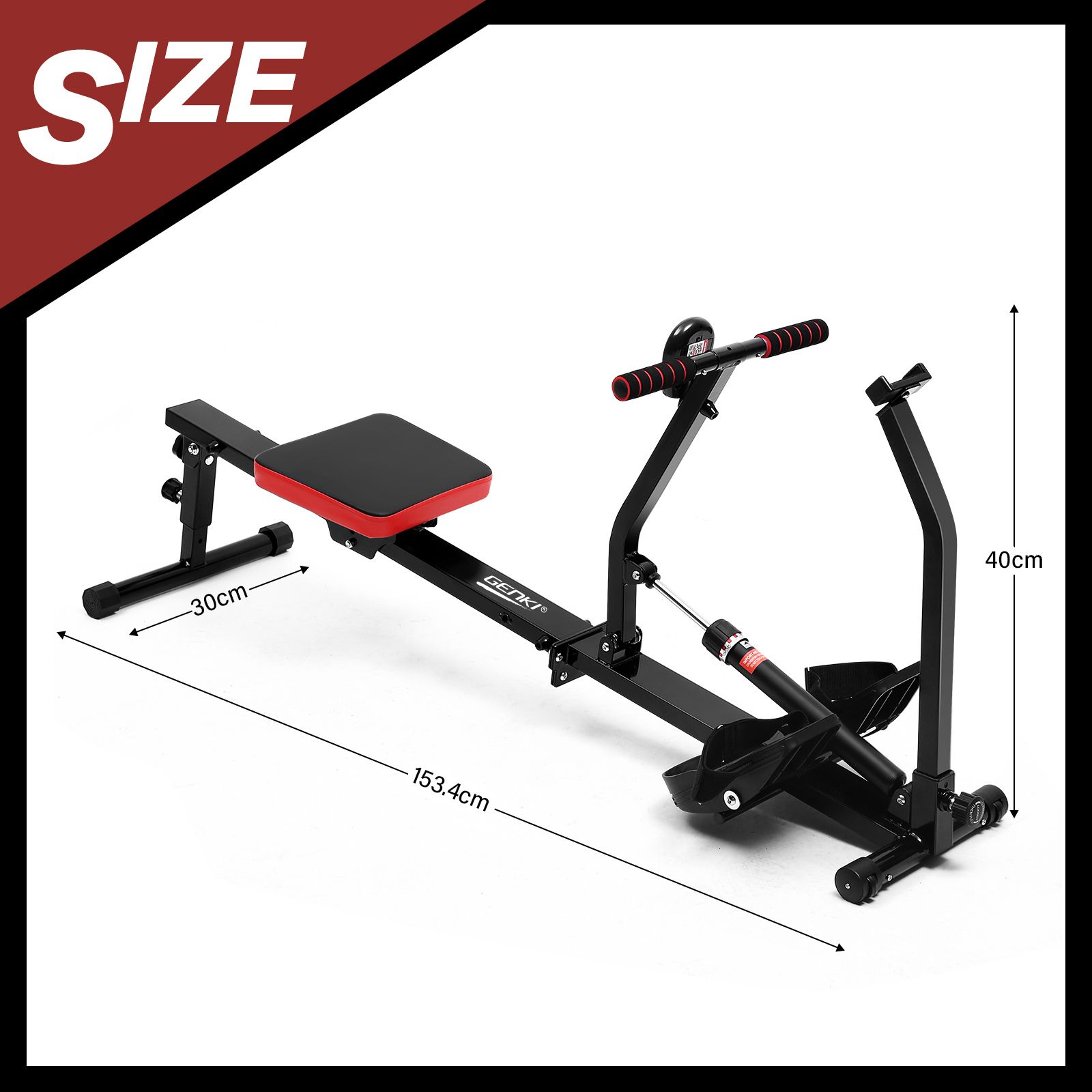 Genki Fitness Rowing Machine Rower 12 Levels Hydraulic Resistance Home ...