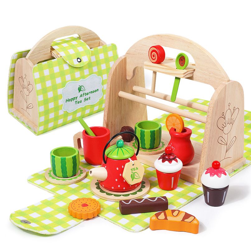 Afternoon Tea wooden Set Character Tea Party Toys Educational Matching ...