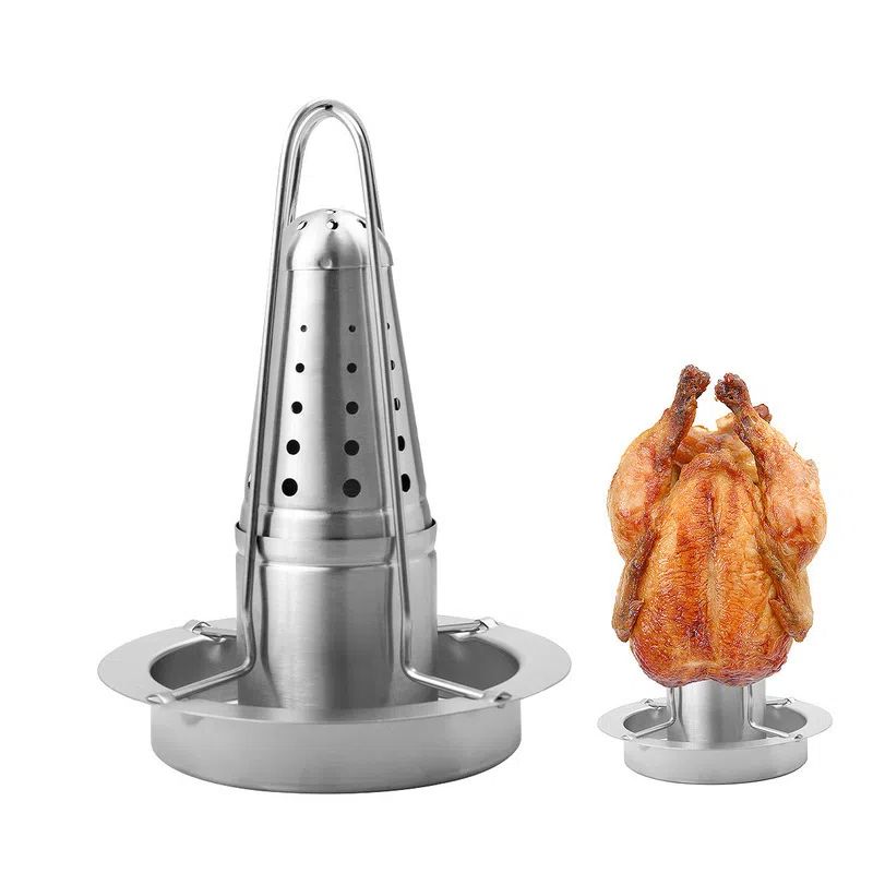 Beer Can Chicken Holder for Grill,Stainless Steel Vertical Chicken ...