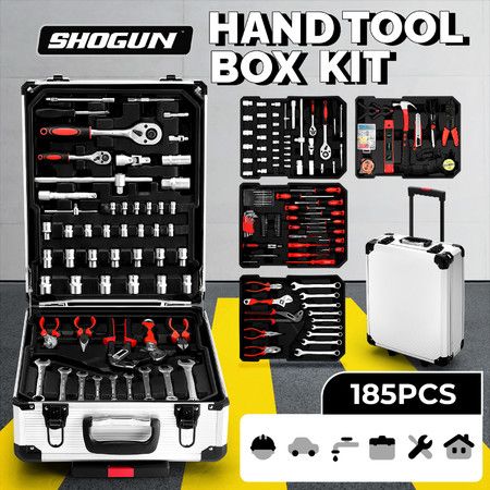 185Pcs Tool Box Trolley Set Hand Toolkit DIY Home Car Repair Rolling ...