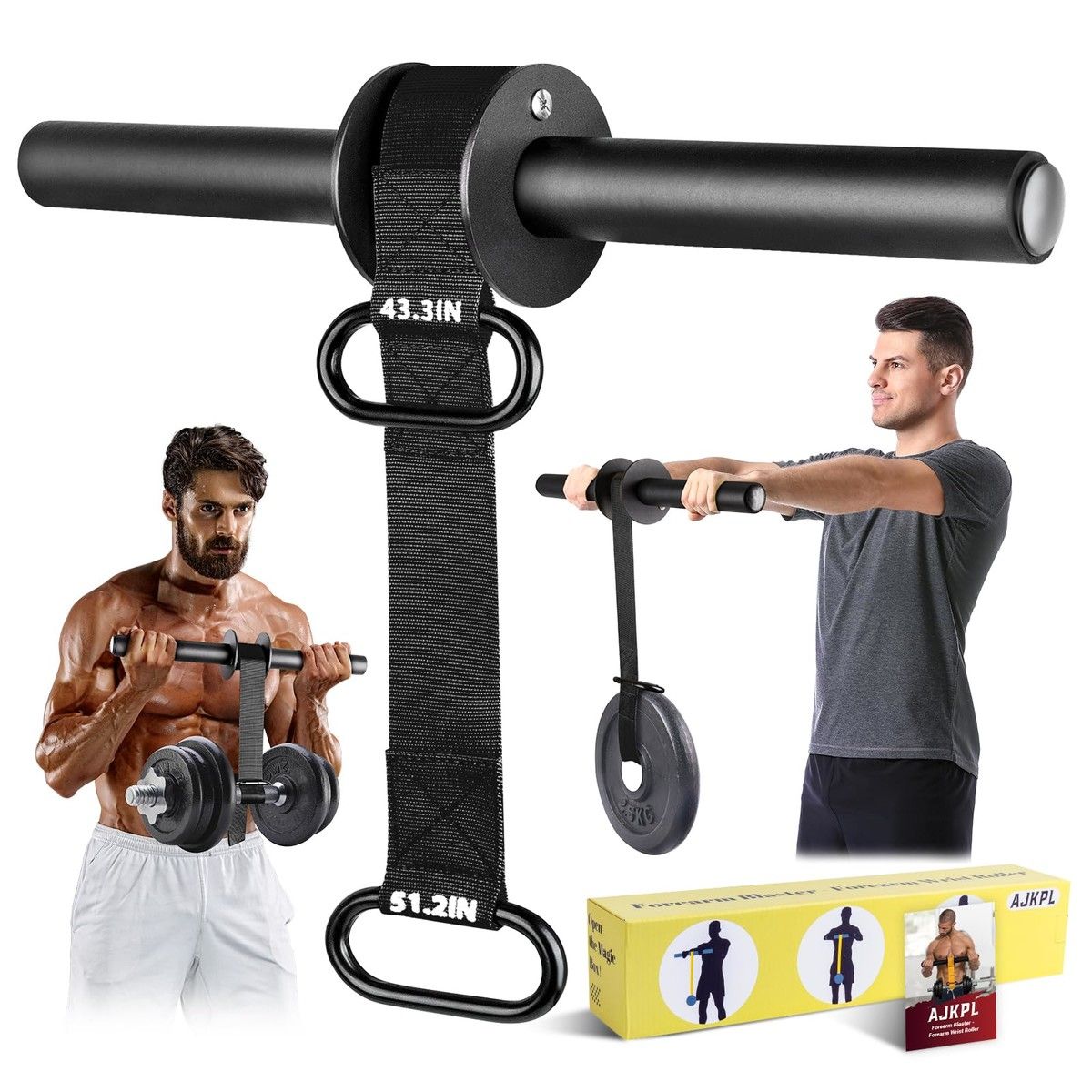 Forearm Strengthener and Wrist Roller,Ultra Strong Nylon Webbing Wrist ...