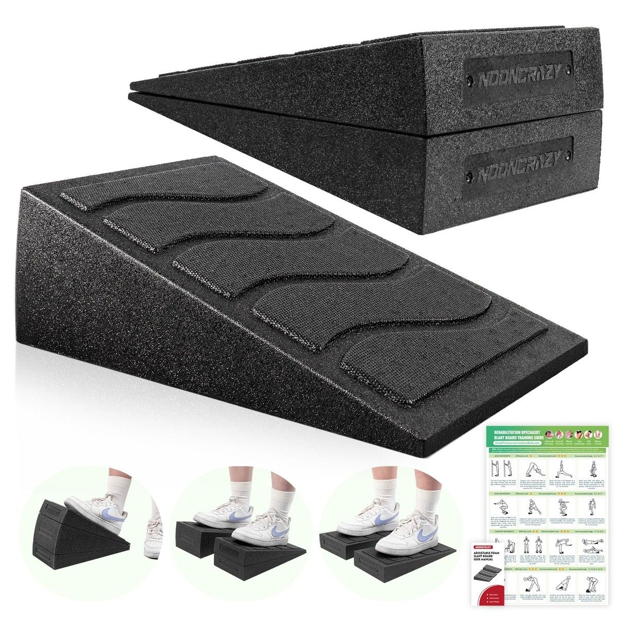 Slant Board for Calf Stretching,5 Adjustable Angles Incline Board for Squat Wedge,480 lbs Weight ...