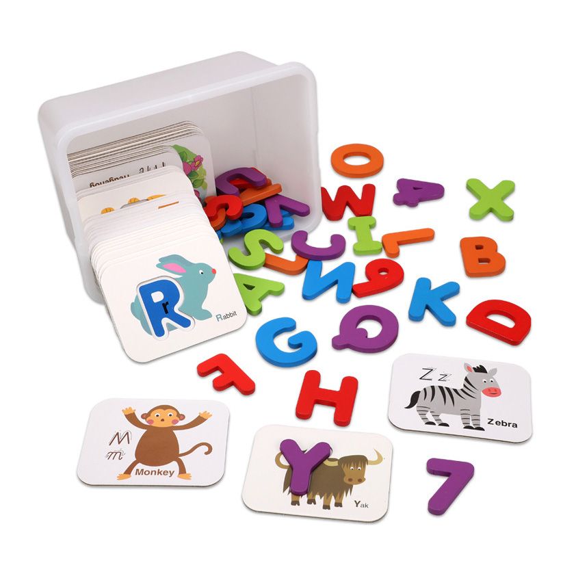 Alphabet Number Matching Card Set Childrens DoubleSided 3D English ...