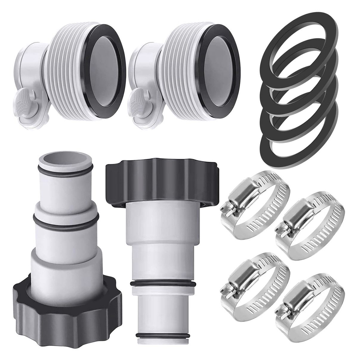 4 Pack Pool Hose Adapter 2 Type A B Conversion Connector for 1.25 to 1. ...