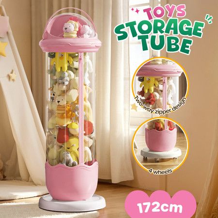 Kids Toys Storage Tube Box Stuffed Animal Zoo Plush Soft Doll Organiser ...