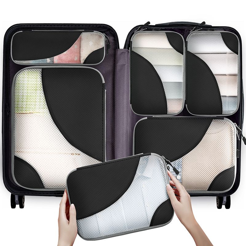 6Pc Luggage Packing Cube,Travel Storage Bag Organizer Set Mesh Visual ...