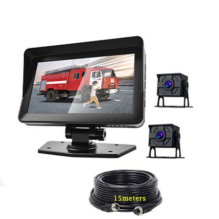 7 Inch HD720P Wired Backup Camera System with Touch Screen Monitor, 2 ...