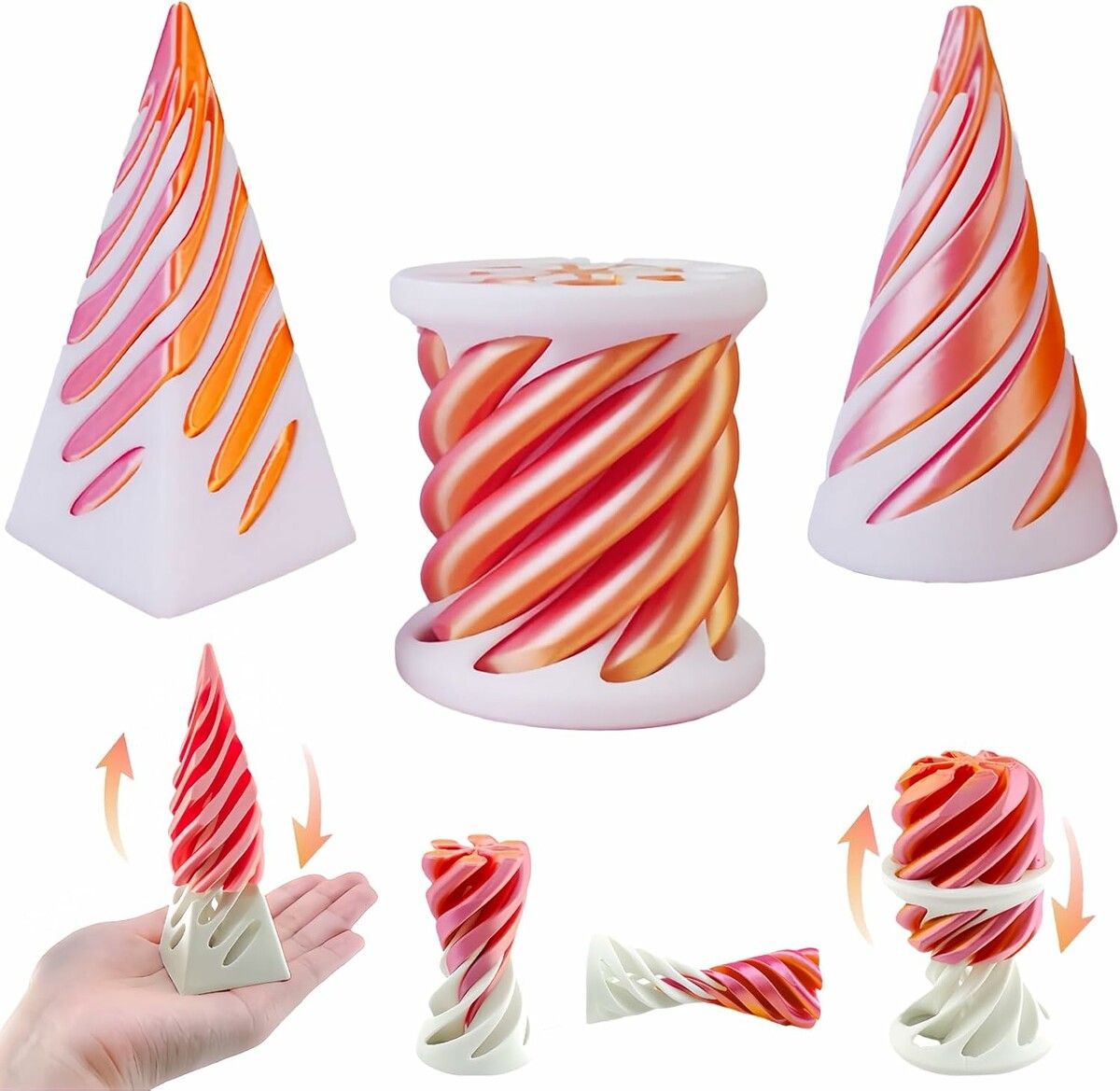 3 Packs Impossible Cone,Spiral Cone Fidget Toy Impossible Pyramid ...