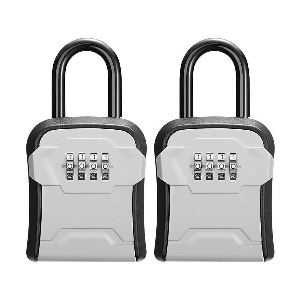 2 Pack Key Lock Box Wall Mount and Portable Combination Lockbox with ...
