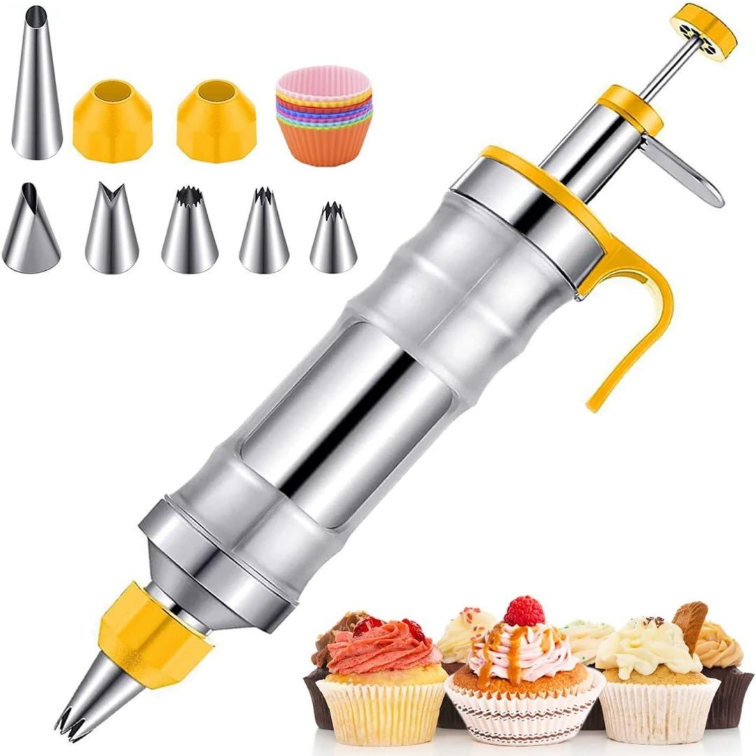 Dessert Decorating Syringe Set, Frosting Piping Kit Stainless Steels ...