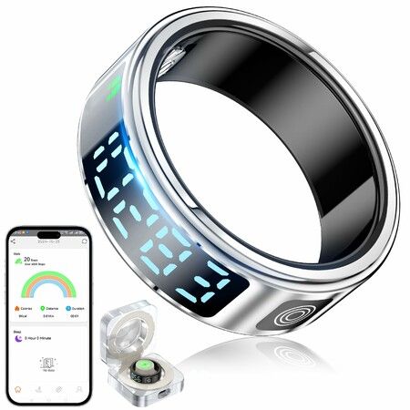 Smart Rings for Women Men,Fitness Tracker Ring with LED Display Screen ...