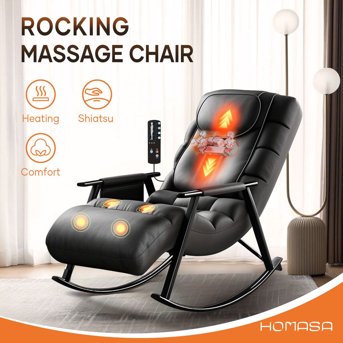 Massage Chair Rocking Sofa Recliner Armchair Full Body Massaging Seat ...