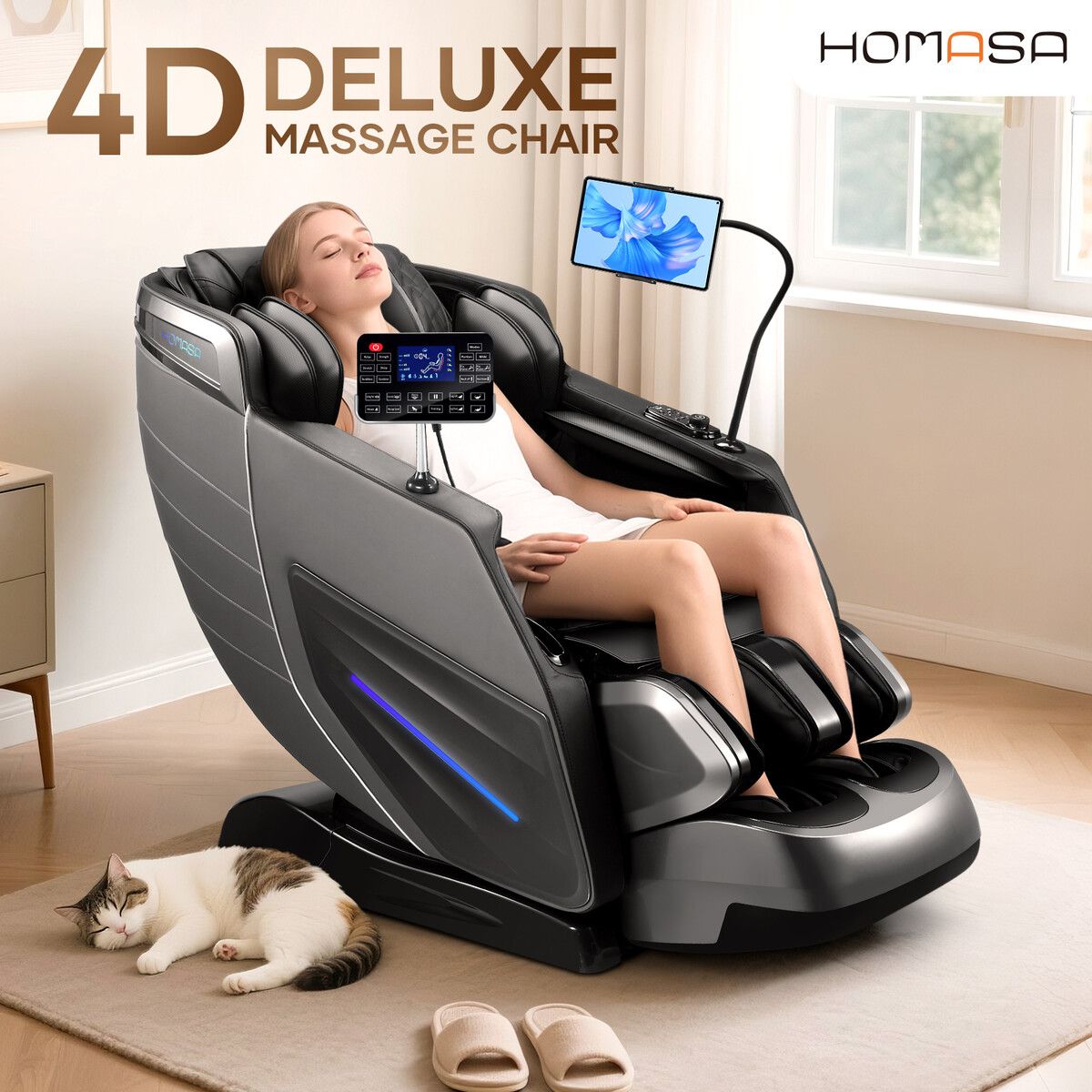 4D Massage Chair Electric Shiatsu Full Body Massager Recliner Zero ...