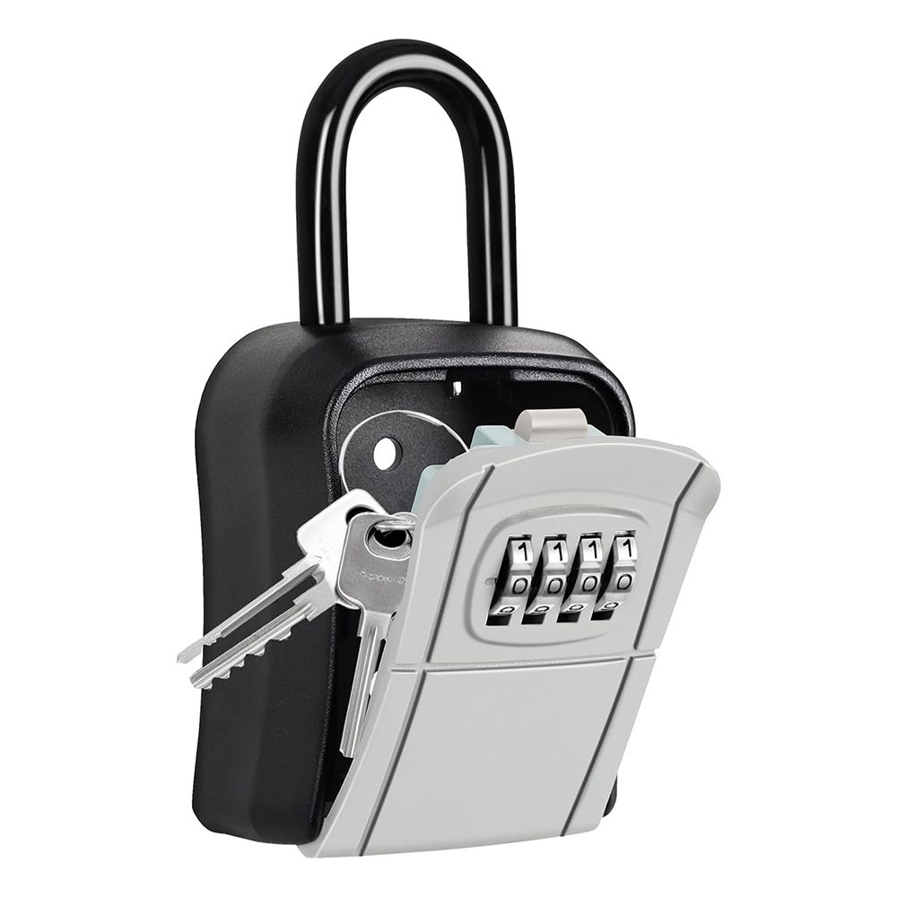 Portable Lockbox for Keys, 4 Digit Combination Key Safe Storage ...