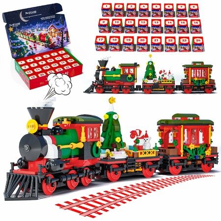 Advent Calendar Christmas Train Building Set 24-Day Christmas Countdown ...