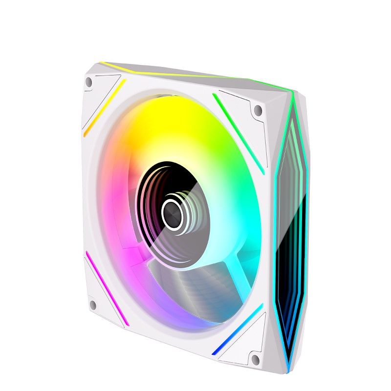 Cool moon PC Case Fan 120MM 3pcs white 1800RPM Infinity Mirror ARGB PWM ...